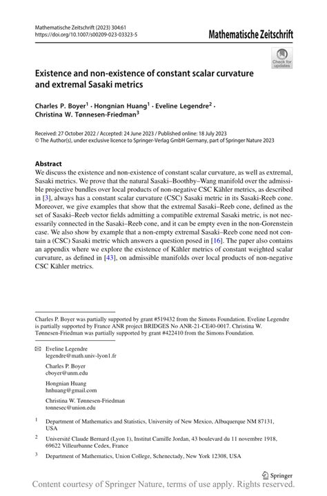 Existence And Non Existence Of Constant Scalar Curvature And Extremal Sasaki Metrics Request Pdf
