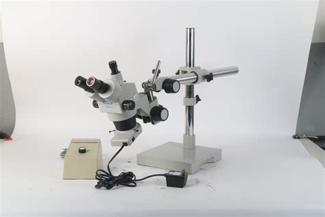 Luxo Trinocular Inspection Scope Microscope W 2x Wf10x 1x Ring Light Ntc Tech