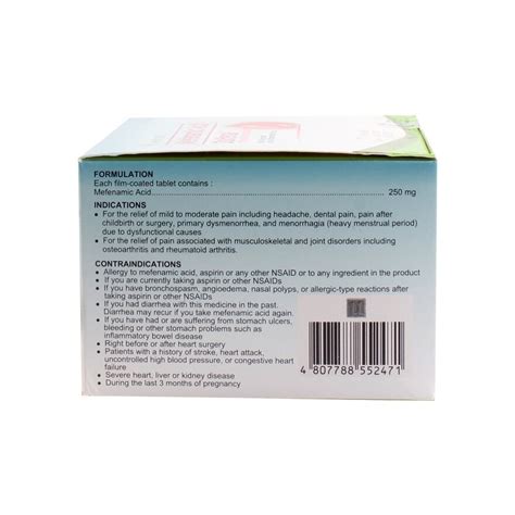 Dolfenal Dolfenal Mefenamic Acid 250mg Sold Per Piece Watsons Philippines