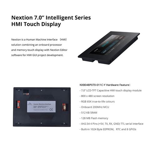 Nextion 70” Intelligent Series Resistivecapacitive Lcd Tft Touch Display Multifunction Hmi