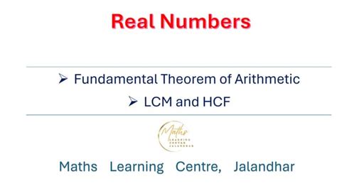 Fundamental Theorem Of Arithmetic Real Numbers Pdf
