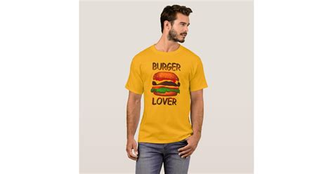 Burger Lover Hamburger Mens Gold T Shirt Zazzle