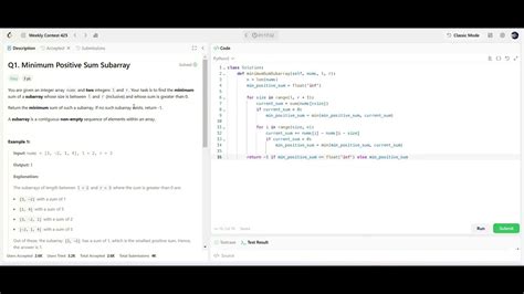 Leetcode Weekly Contest 425 All Solutions Algorithm Coding Youtube
