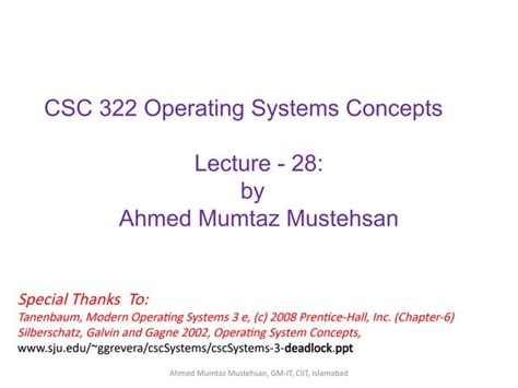 Csc322lecture 28 Deadlock Operatingpptx