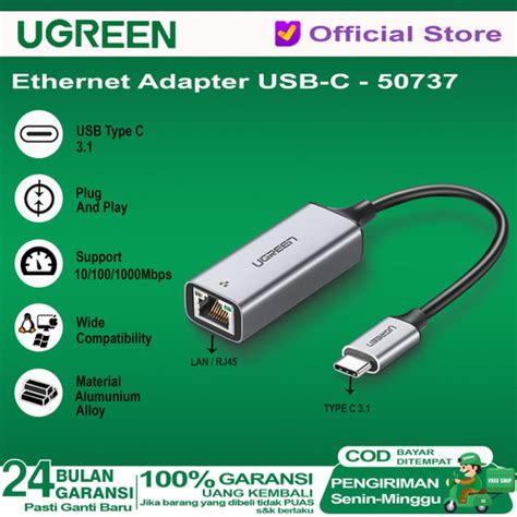 Jual Ugreen Gigabit Type C To Lan Ethernet Adapter Mbps Network Usb Mac Usb C Lan