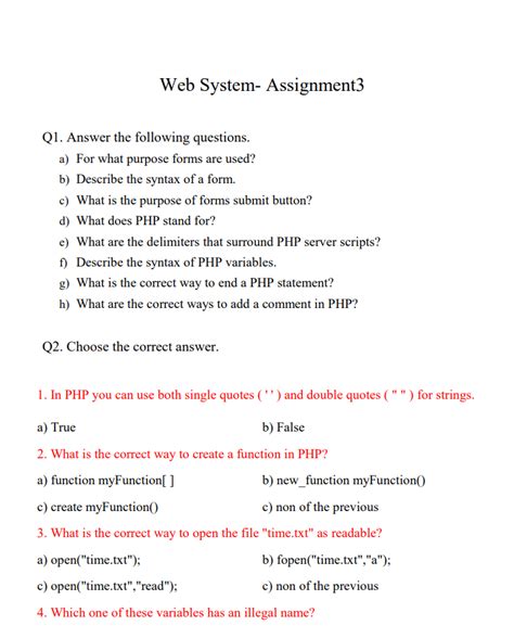 Solved Web System Assignment3 Q1 Answer The Following