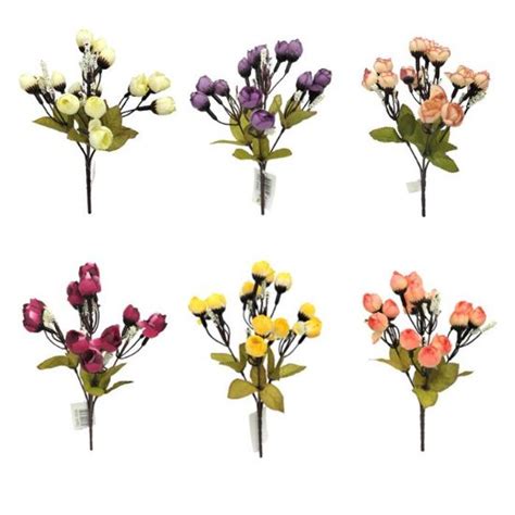 24cm Mini Autumn Rosebud Bush With Astilbe Assorted X 60pcs Florist Sundries Floral Supplies
