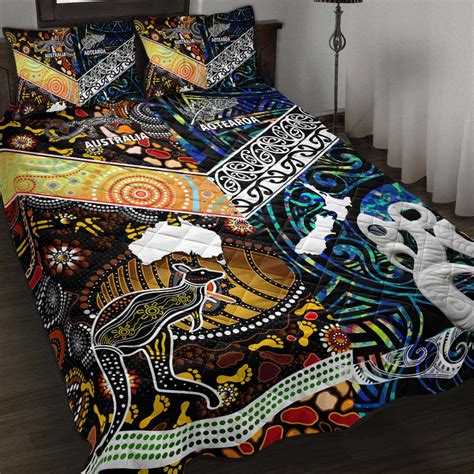 Australia Aboriginal Inspired Quilt Bed Set Aotearoa And Australia
