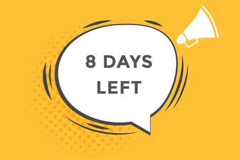 8 Days Left Countdown Template 8 Day Countdown Left Banner Label Button Eps 8 23749621 Vector