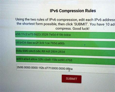 Solved Ipv6 Compression Rules Using The Two Rules Of Ipv6 Compression