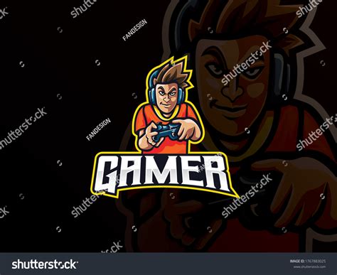 게이머 마스코트 스포츠 로고 디자인 게이머 스톡 벡터로열티 프리 1767883025 Shutterstock