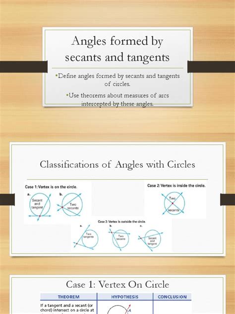 Angles Formed By Secants And Tangents Pdf