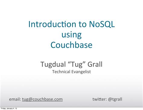 Getting Started With Nosql With Couchbase Speaker Deck