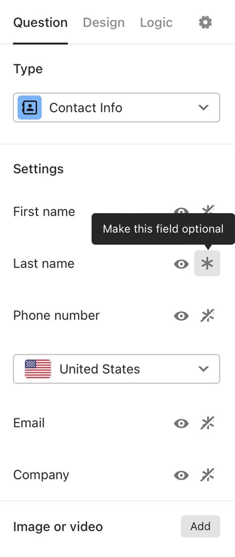 Contact Info Question Type Help Center Typeform