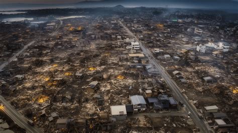 Scene Showing Burned Villages From The Air Background Earthquake
