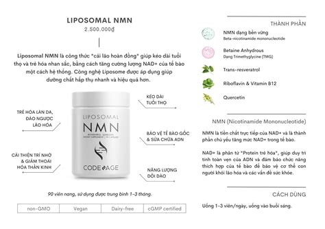 Viên Uống Kéo Dài Tuổi Thọ Trẻ Hóa Chống Lão Hóa Code Age Liposomal