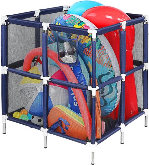 Pool Toy Storage Large Mesh Outdoor Pool Float Organizer Bin With