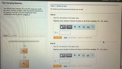 solved two hanging masses case 1 blocks at rest two blocks