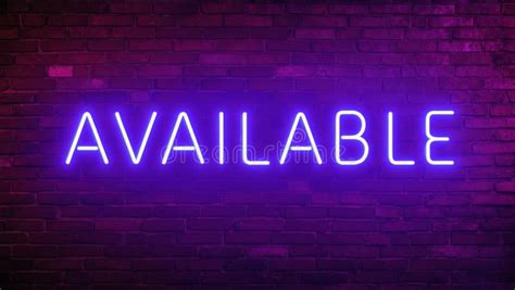 Neon Backlit Style Of The Word Available On A Brick Wa Ai Generated