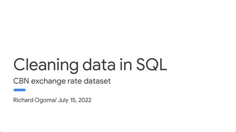 Data Wrangling With Sql Youtube