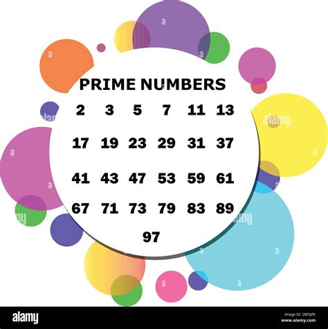 Prime Numbers Between And Stock Vector Image Art Alamy