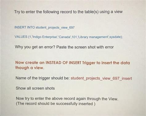 Solved PLI SQL Triggers INSTEAD OF Trigger Create A Chegg
