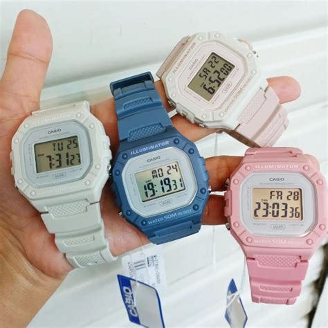 日本卡西欧casio小方块电子表男复古运动学生手表 W 218h 3a 1a 虎窝淘