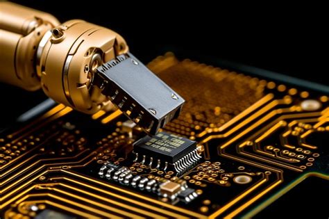 Microchip Embedded In A Robotic Arm Premium Ai Generated Image
