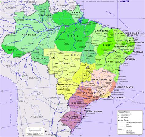 Large Size Detailed Map Of Brazil Showing Regions Travel Around The World Vacation Reviews