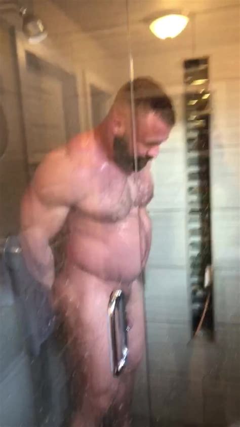 Muscle Bear On Shower