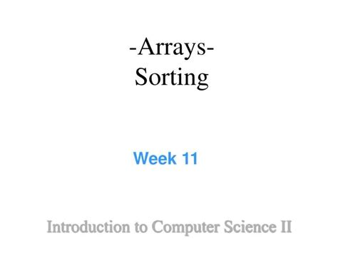 Ppt Arrays Sorting Powerpoint Presentation Free Download Id4851503