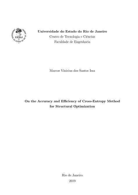 Pdf On The Accuracy And Efficiency Of Cross Entropy Method For