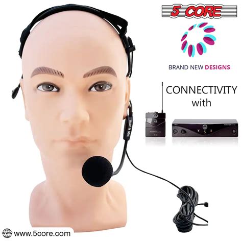 5 Core Headset Microphone Professional Flexible Boom Wired Hands Free
