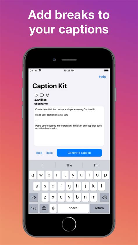 Caption Kit Add Line Breaks For Iphone Download
