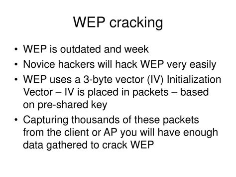 PPT Cracking WEP And WPA Wireless Networks And How To Better Secure