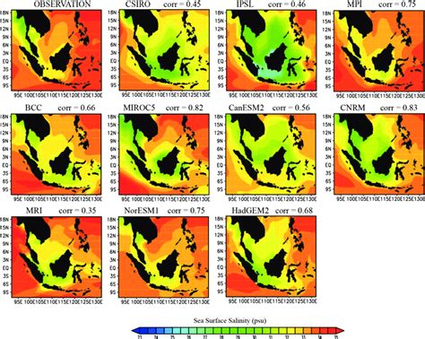 Spatial Distribution Of Winter Sea Surface Salinity Of Observation Download Scientific Diagram