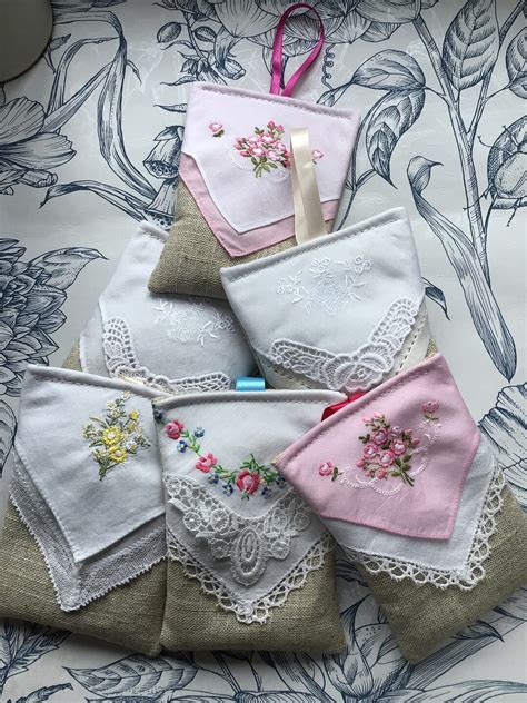 Vintage Antique Embroidered Lavender Bagsbeautiful Lavender Sachets