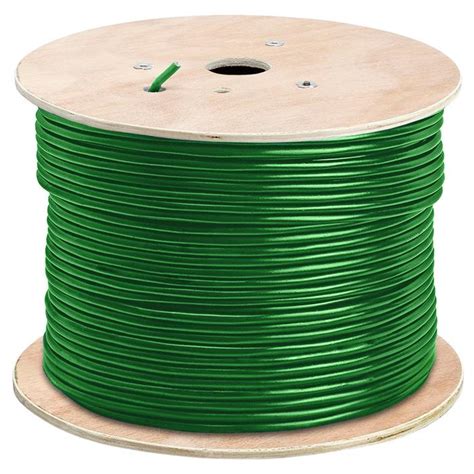 Green Cat5e Shielded Ethernet Cable Bare Copper Riser Cmr