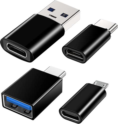 Jp Usb C Usbアダプター 4個パック 3 1 Usb Cメス Usbオスアダプター Usb C Micro Usbアダプター Otg Type C充