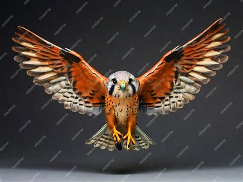 Dynamic Kestrel Hover With Wings High Premium Ai Generated Image