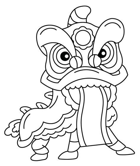 Chinese New Year Lion Dance Coloring Page