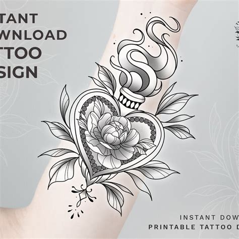 Tattoo Stencils Heart Etsy