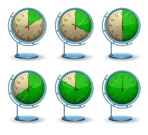 Premium Vector Set Analog Clock Illustration