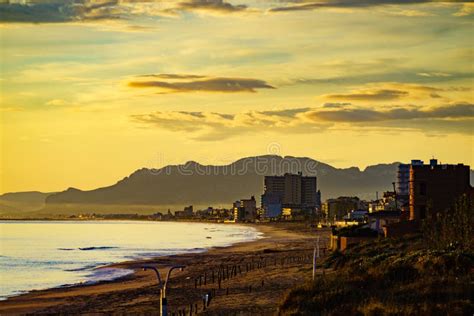 Spanish Coastline Gandia Beach Stock Image Image Of Coastal