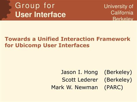 Ppt Towards A Unified Interaction Framework For Ubicomp User Interfaces Powerpoint