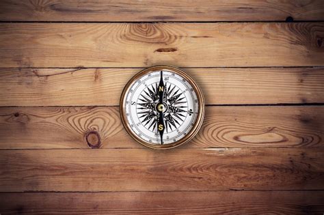Premium Photo Old Compasson Wood Background And Texture With Space