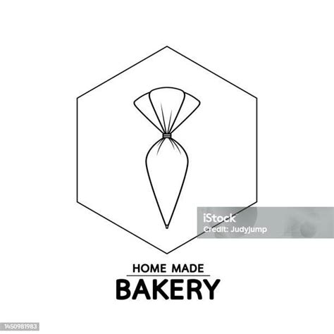 베이커리 로고 파이핑 크림 케이크 로고 디자인 실리콘 파이핑 크림 케이크 낙서 기호 가방에 대한 스톡 벡터 아트 및 기타 이미지 가방 거품 내기 관 튜브 Istock