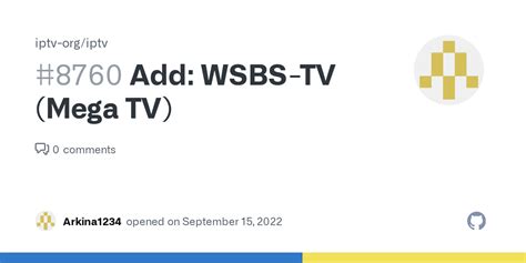 Add Wsbs Tv Mega Tv · Issue 8760 · Iptv Orgiptv · Github