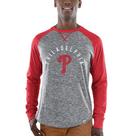 Mens Philadelphia Phillies Majestic Grayred Special Move Long Sleeve