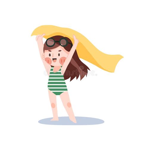 Cute Girl Swimming Suit Stock Illustrations 712 Cute Girl Swimming